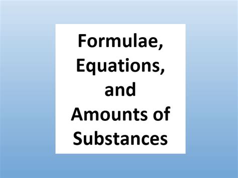 Sample As Chemistry Formulae Equations And Amount Of Substance