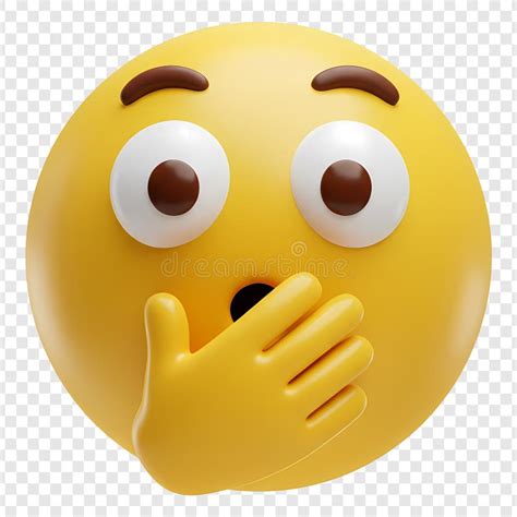 3d Glossy Face With Hand Over Mouth Shocked Reaction Emoji