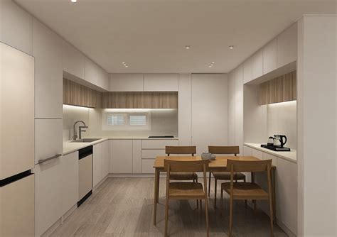 Nmb X 재미디자인웍스 인테리어디자이너 주방인테리어 베이지와 우드 컬러를 이용한 심플하면서 차분한 분위기로 주방 공간을 연출하였습니다 안방 드레스룸