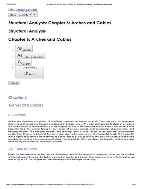 Chapter 6 Arches And Cables In Structural Analysis On Manifold