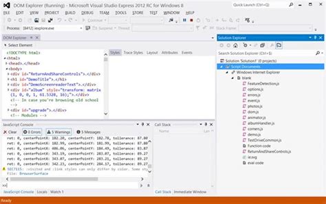 Using The Windows 8 Simulator And Vs 2012 To Debug Web Resources Webappers