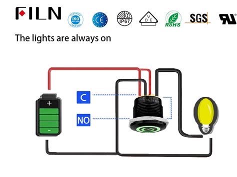 Great Electronic Push Button Switch FILN MM V Waterproof Red Led Electronic Push