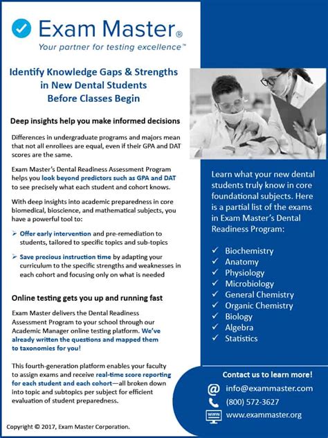 Exam Master Resource Page Dental Readiness Exam Master