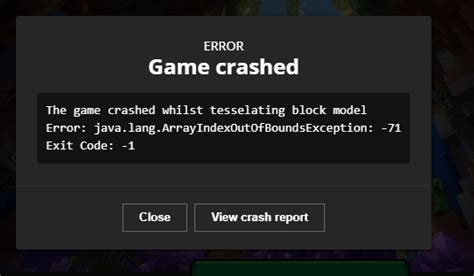 The Game Crashed Whilst Tesselating Block Model Minecraft Error