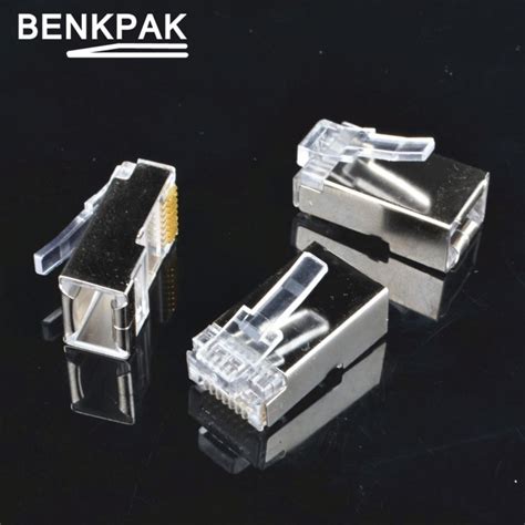 10pcs Metal Type Rj45 Connector Cat6 Shielded Netw Grandado