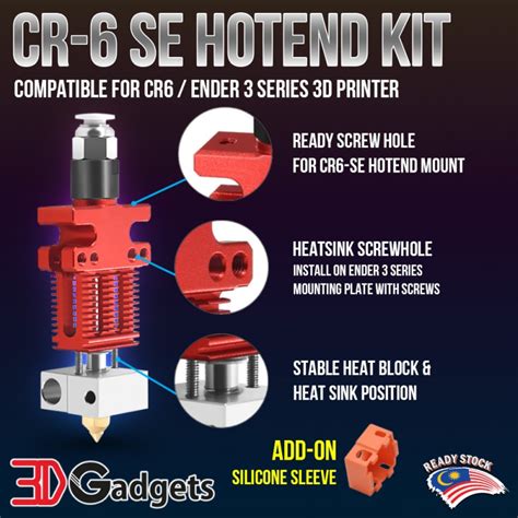 Cr6 Se Hotend Kit For Cr6 Se And Ender 3 Series 3d Gadgets Malaysia
