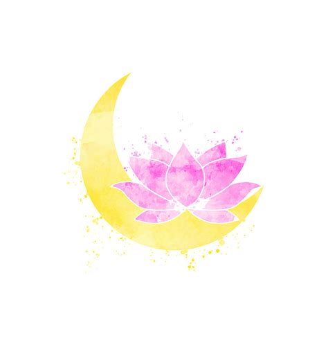 Crescent Moon And Pink Lotus Flower Digital Artwork Print Digital Art By Darryl Roach Pixels