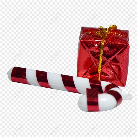 빨간 크리스마스 줄무늬 지팡이 및 선물 상자곡선새로운 Png 일러스트 무료 다운로드 Lovepik