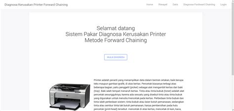 Sistem Pakar Diagnosa Kerusakan Printer Berbasis Web Dengan Metode