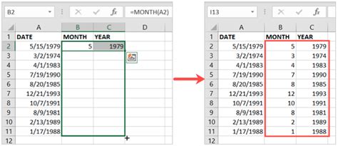 How To Get The Month Or Year From A Date In Microsoft Excel