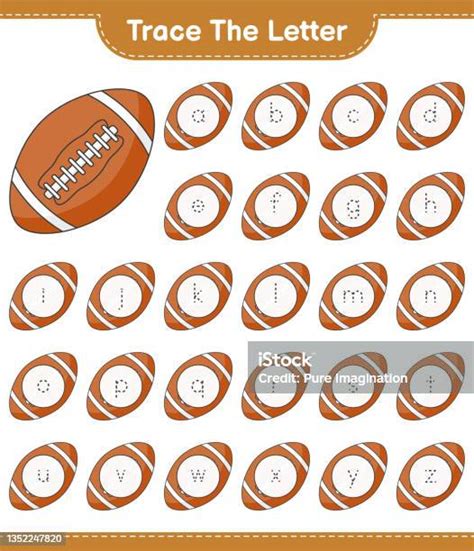 편지를 추적합니다 럭비 공으로 문자 알파벳을 추적 교육 어린이 게임 인쇄 워크 시트 벡터 일러스트레이션 0명에 대한 스톡 벡터 아트 및 기타 이미지 Istock