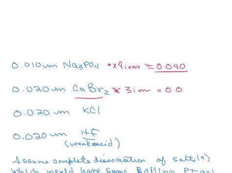 Solved Consider The Following Solutions 0 010 M Na3po4 In Water 0 020