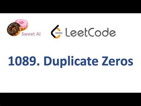 LeetCode Q Duplicate Zeros YouTube