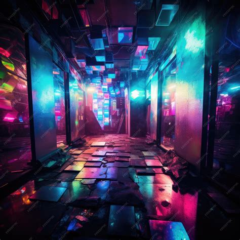 Premium Ai Image Unfocused Entry Disco Colors