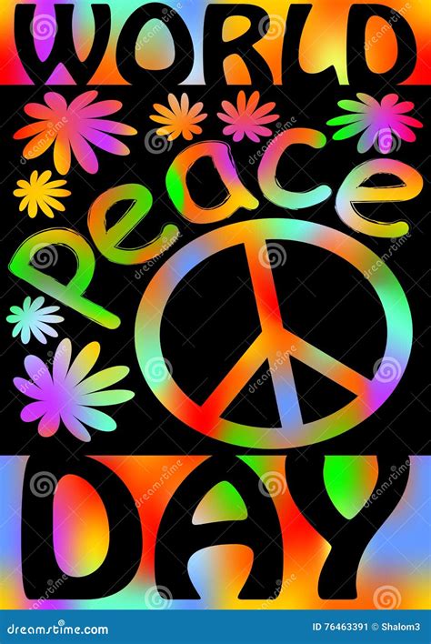 World Peace Day With International Symbol Of Peace Disarmament Anti