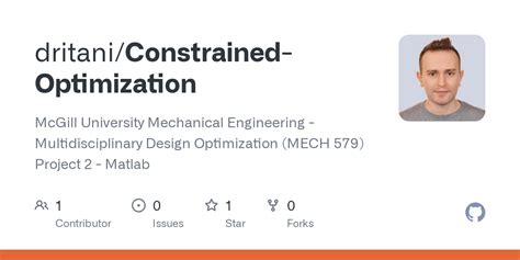Github Dritani Constrained Optimization Mcgill University Mechanical Engineering