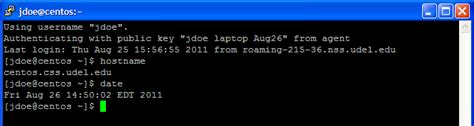 Note Hostname And Date Are Two UNIX Commands Executedon The Remote Host Centos Css Udel Edu