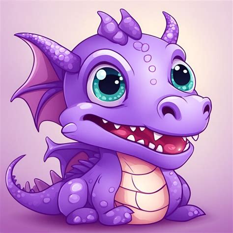 Premium Ai Image Small Cute Cartoon Smiling Dragon