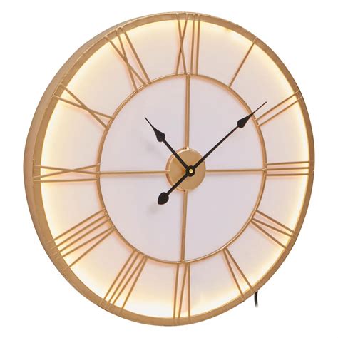 Genova Gold And White Led Wall Clock Julian Charles Home
