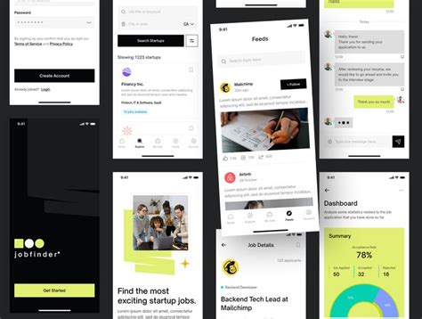 Job Finder App Ui Kit Ui Kits Ui Kit App Ui Mobile App Ui