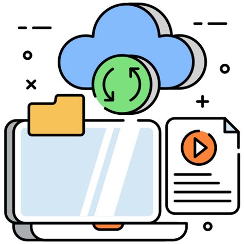 Secure Cloud Laptop Data File Folder Syncing Icon Download On Iconfinder