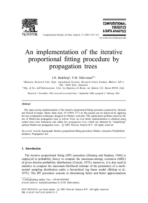 Pdf An Implementation Of The Iterative Proportional Fitting Procedure By Propagation Trees
