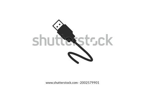 Usb Cable Vector Isolated Editable Illustration Stock Vector Royalty Free