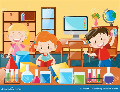 Science Classroom Icons For Design Cartoon Vector