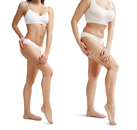 Premium Photo Two Young Thick And Thin Women Have Different Figures