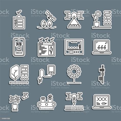 세트 라인 유전 공학 수정 독립 형 센서 스마트 농업 기술 드론 제어 시스템 계란 아이콘에 대한 인큐베이터 벡터 Dna에 대한 스톡 벡터 아트 및 기타 이미지 Istock