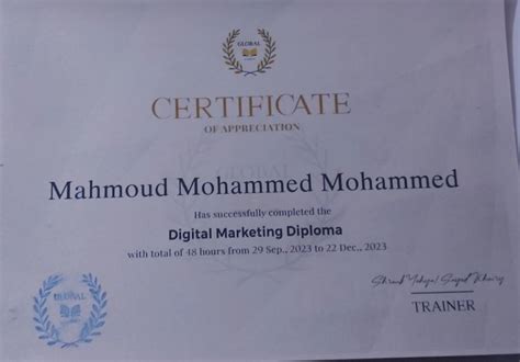 mahmoud abdelghaffar on linkedin today i obtained a certificate in digital marketing it s a new…
