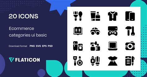 Ecommerce Categories Ui Basic Icon Pack 20 Svg Icons