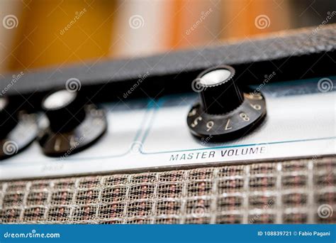 Volume Control Concept Guitar Amplifier Knobs Detail Stock Image
