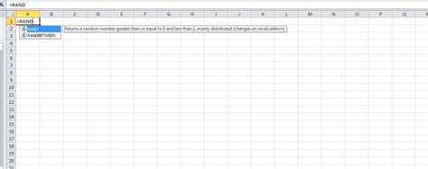 how to use rand and randbetween functions in excel
