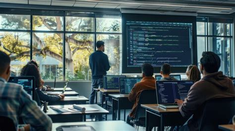 The Classroom With Coding Lesson Premium Ai Generated Image