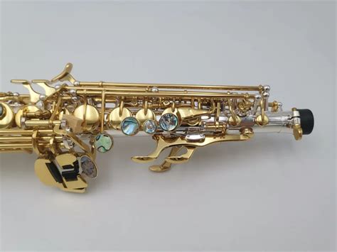 Soprano Saxophone S 992 Silvering Gold Key With Case Sax With