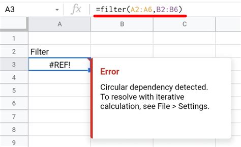 How To Fix Circular Dependency Detected Error In Google Sheets
