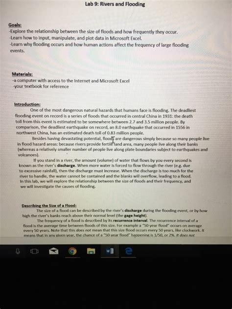 Lab 9 Rivers And Flooding Goals Explore The Chegg Com