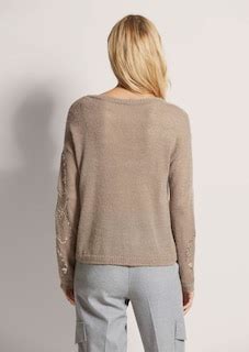 Rundhals Pullover Mit Pailletten In Cappuccino Madeleine Mode