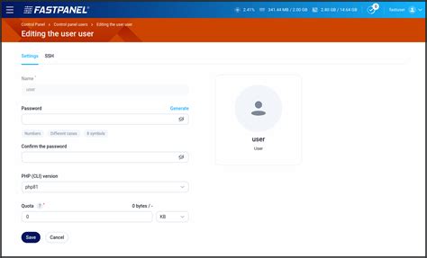 User Control FASTPANEL Knowledge Base
