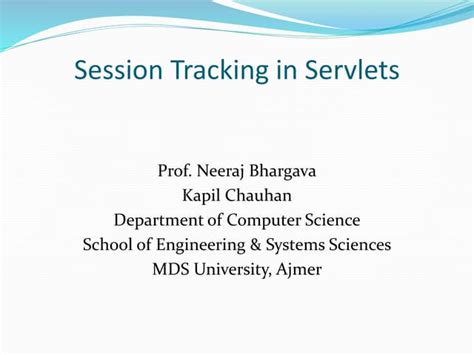 Session Tracking In Servlets Ppt