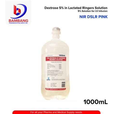 Nir D5lr Pink Dextrose 5 In Lactated Ringers Solution Pink 5 Solut