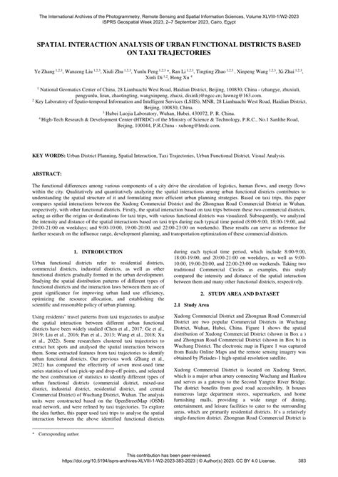 Pdf Spatial Interaction Analysis Of Urban Functional Districts Based On Taxi Trajectories
