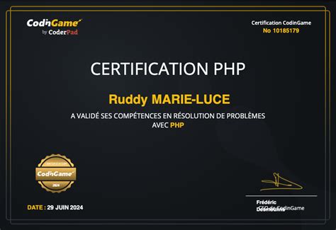 Codingame Certification