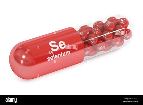 Capsule With Se Selenium Element Dietary Supplement 3d Rendering