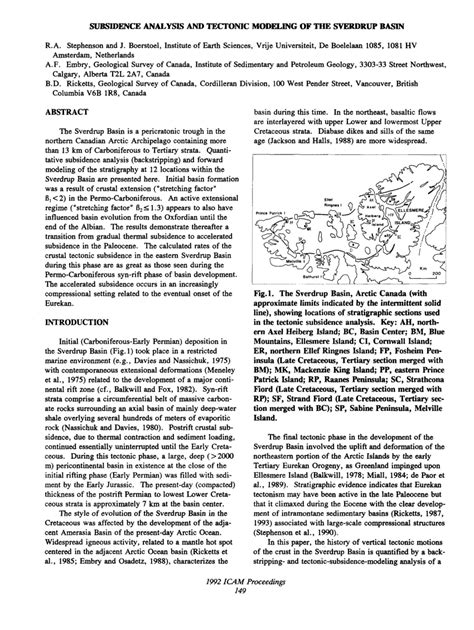 Pdf Subsidence Analysis And Tectonic Modelling Of The Sverdrup Basin