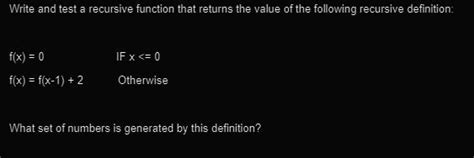 Solved Write And Test A Recursive Function That Returns The