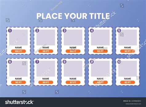Ranking List Template Top Chart Table Stock Vector Royalty Free