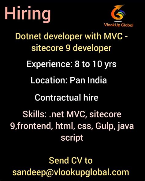 Vlookup Global Technologies On Linkedin Dotnetdeveloper