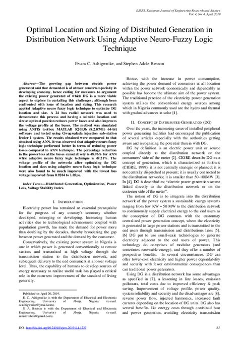 pdf optimal location and sizing of distributed generation in